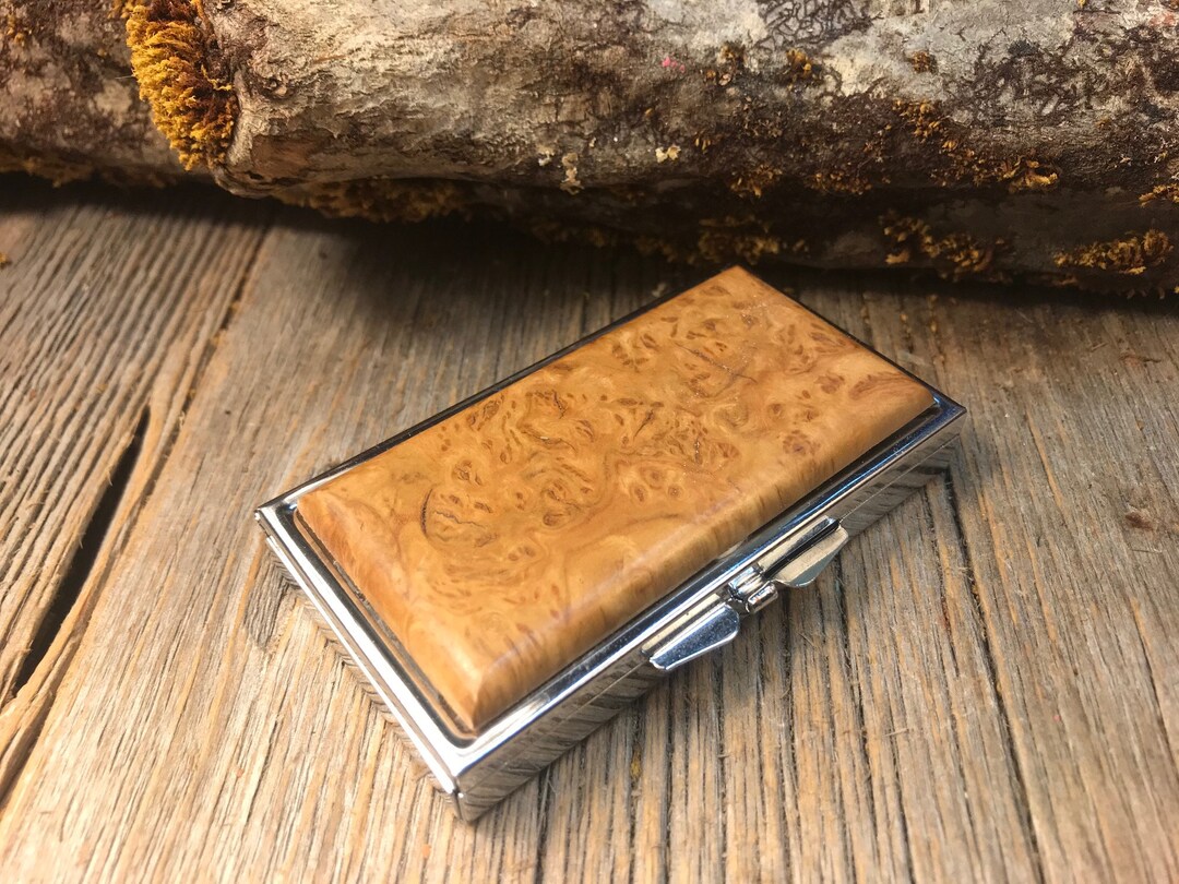Wood/ Wooden Pill Box/ Keepsake Container: AAAAA Gallery Madrone Burl ...