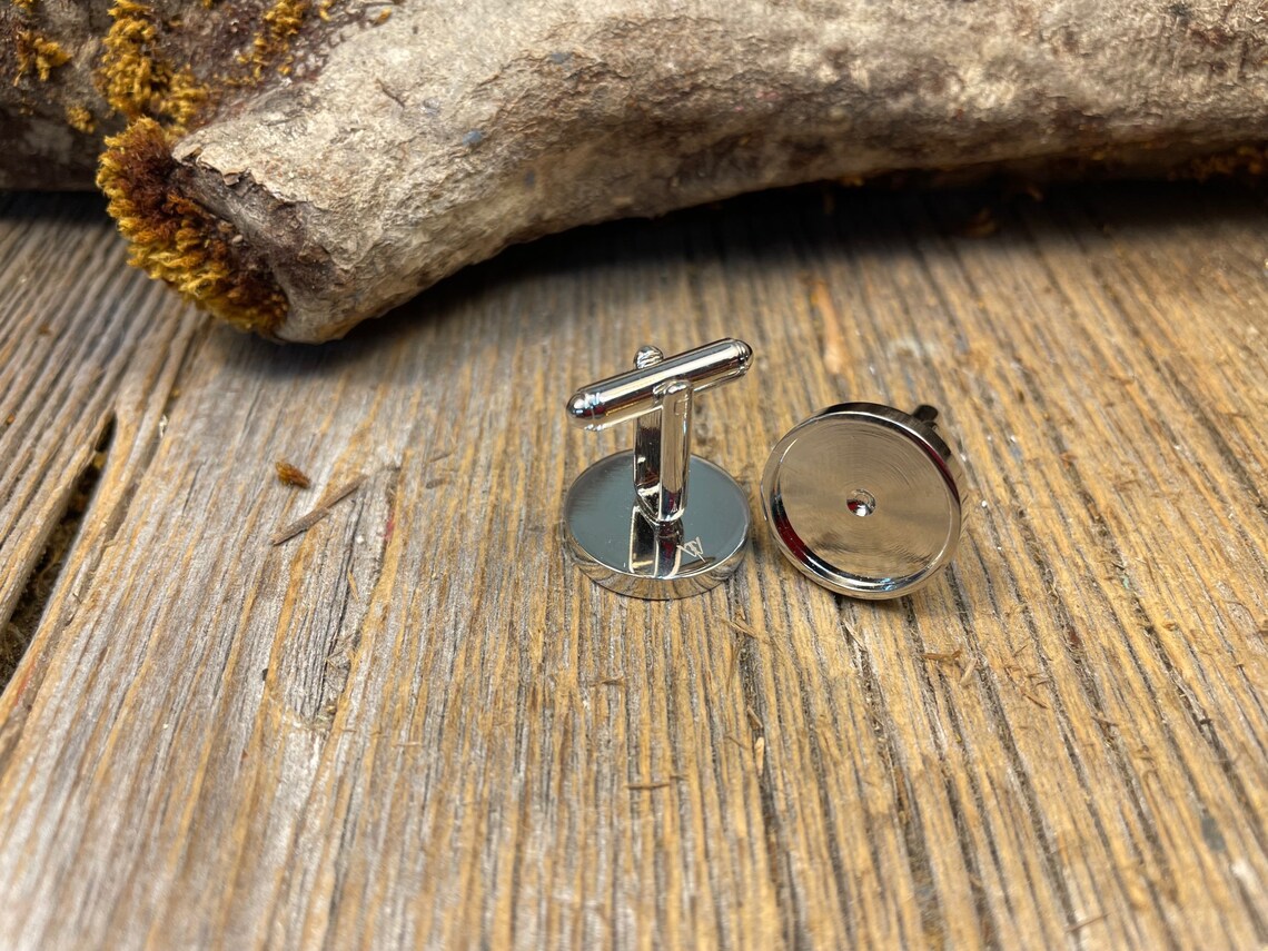 French Cuff Link Blanks,silver, Gold, Gunmetal Black, 16.02 Mm, One ...
