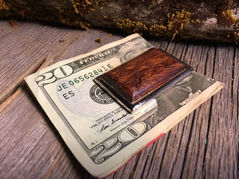 Wooden money clip: Rosewood chromed steel | Etsy