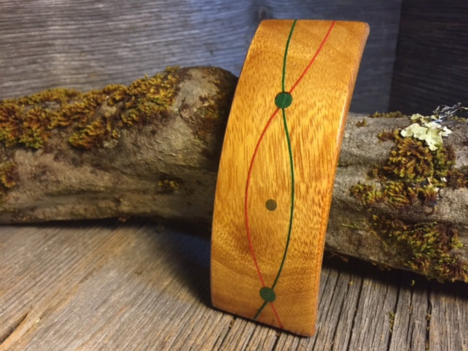 Wood/ Wooden Hair Barrette: Satinwood (medium) - Etsy