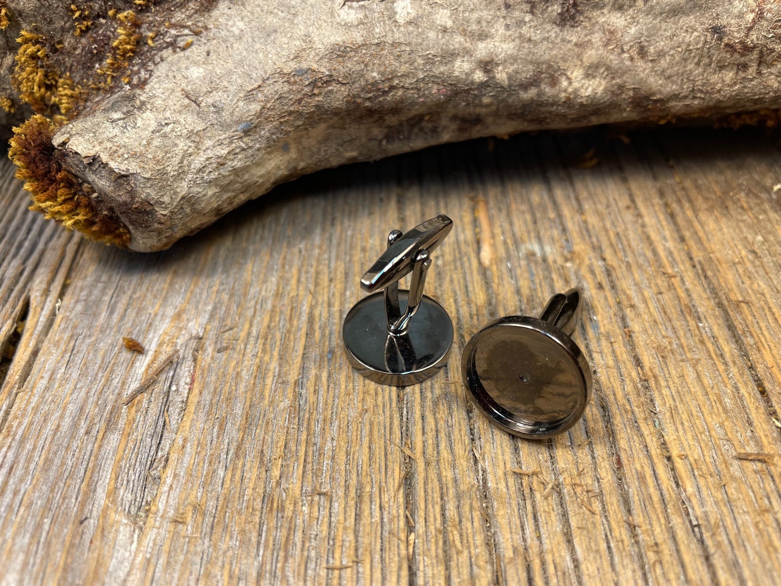French Cuff Link Blanks,silver, Gold, Gunmetal Black, 16.02 Mm, One ...