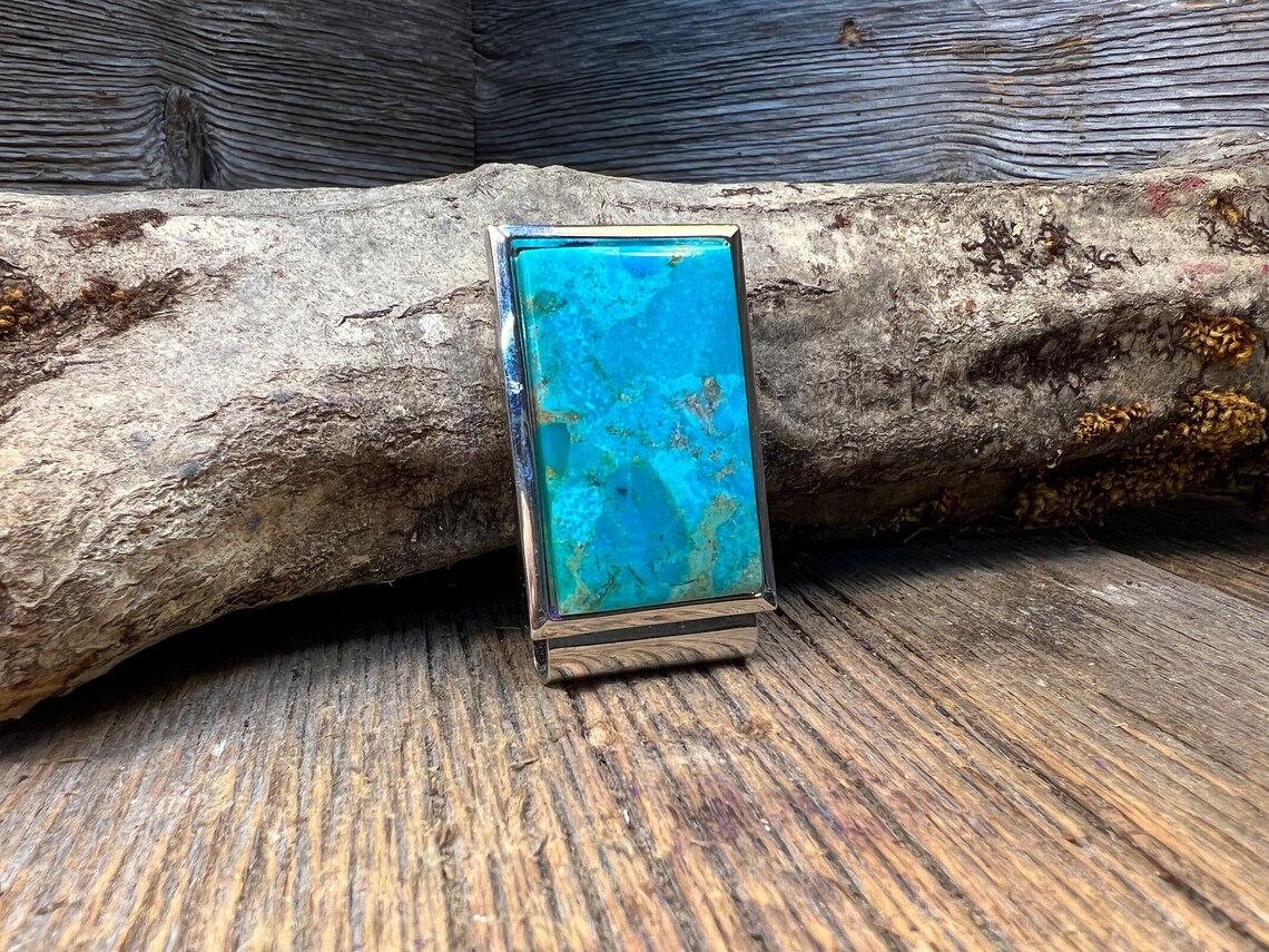 Money Clip/ Bill Fold: AAAAA Gallery Grade Arizone Turquoise - Etsy