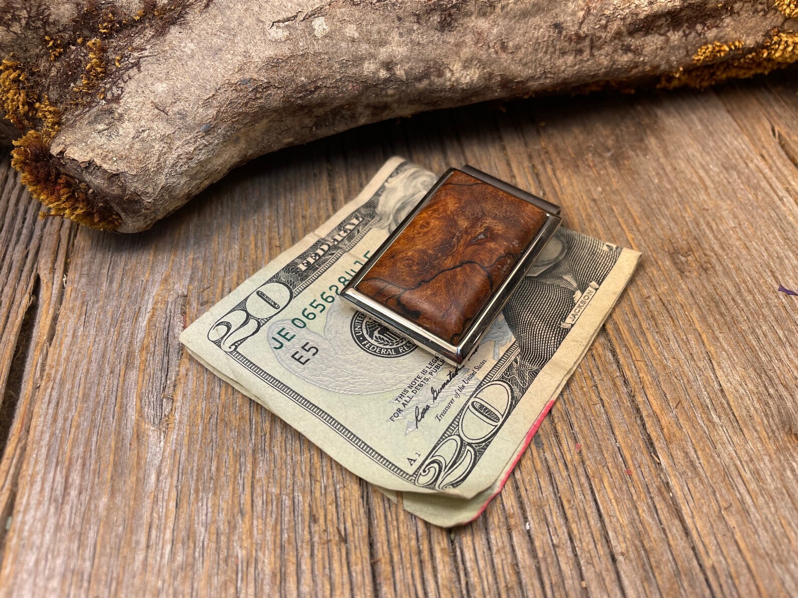 Wood/ Wooden Moneyclip: Spalted Maple Burl - Etsy