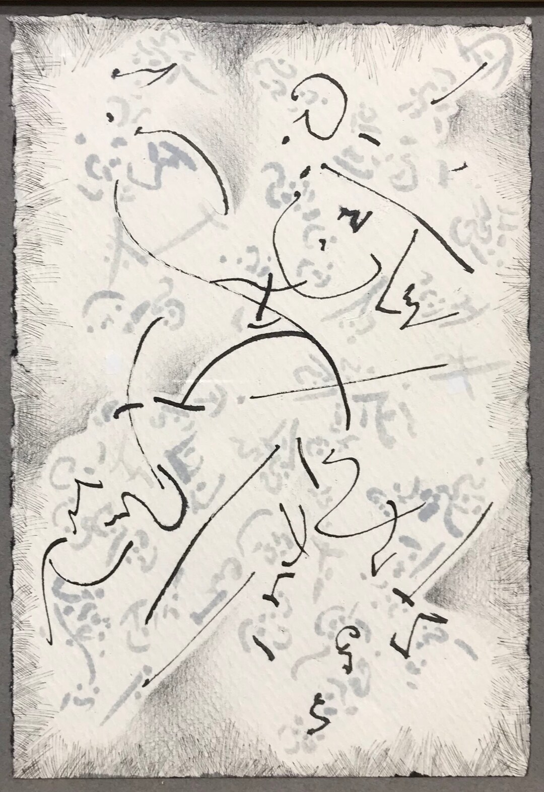 TRIBAL RUNES Original Abstract Drawing Framed - Etsy