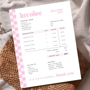 Editable Invoice Template Canva, Printable Small Business Invoice, Editable Form, INSTANT ...