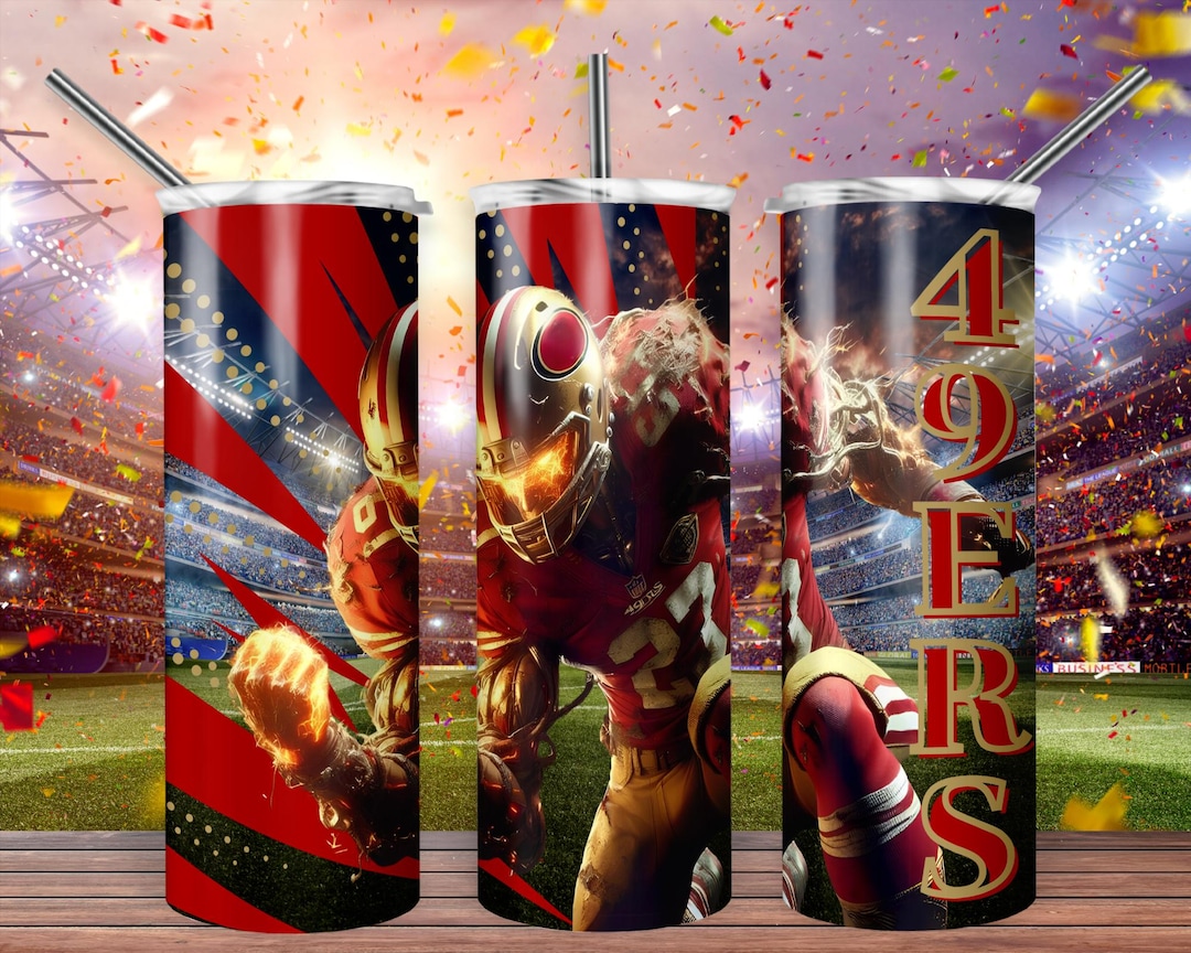 49ers 20oz Skinny Tumbler Wrap PNG, Sport 20oz Tumbler PNG, Mascot ...