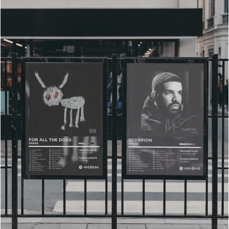 Drake Scorpion & for All the Dogs Posters – Modern Album Wall Art - Etsy