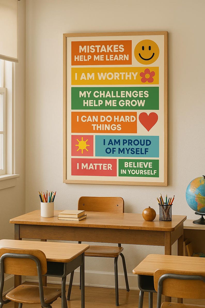 Kids Inspirational Wall Art Printable | Positive Affirmations for Kids ...