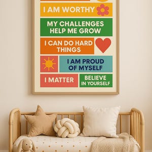 Kids Inspirational Wall Art Printable | Positive Affirmations for Kids ...