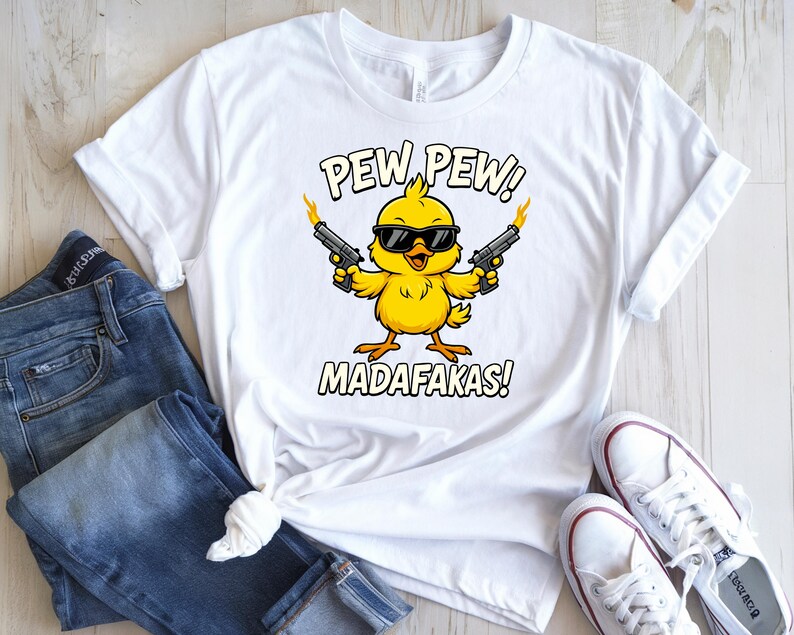 Pew Pew Madafakas Duck PNG, Funny Duck With Guns, Meme T-shirt Design ...