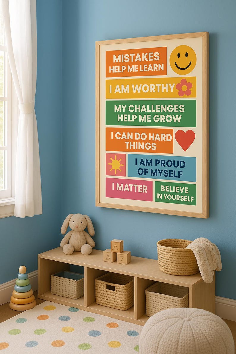 Kids Inspirational Wall Art Printable | Positive Affirmations for Kids ...