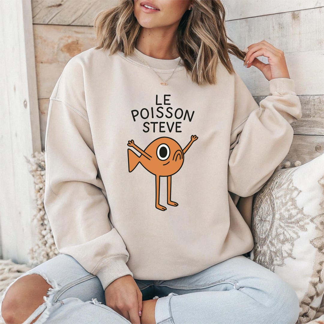 Le Poisson Steve T-shirt PNG, Funny Cartoon Fish Design, Steve Meme ...
