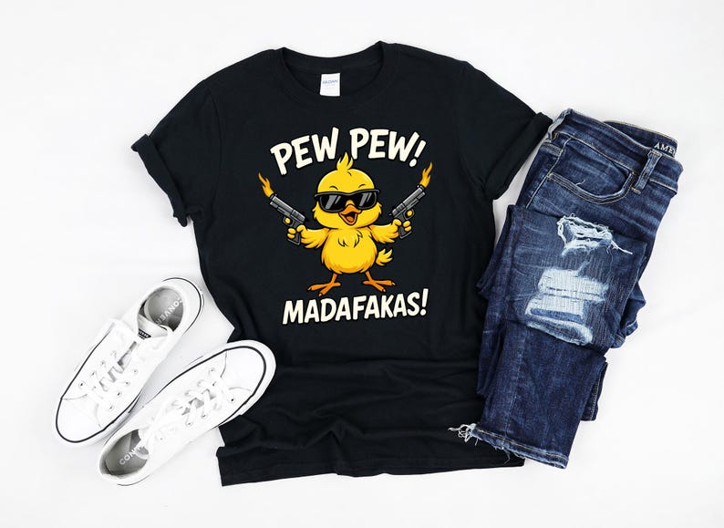 Pew Pew Madafakas Duck PNG, Funny Duck With Guns, Meme T-shirt Design ...