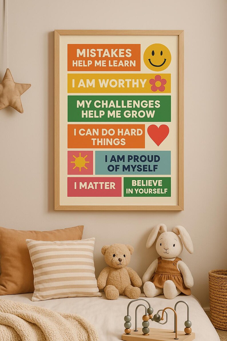 Kids Inspirational Wall Art Printable | Positive Affirmations for Kids ...