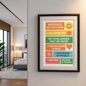Kids Inspirational Wall Art Printable | Positive Affirmations for Kids ...