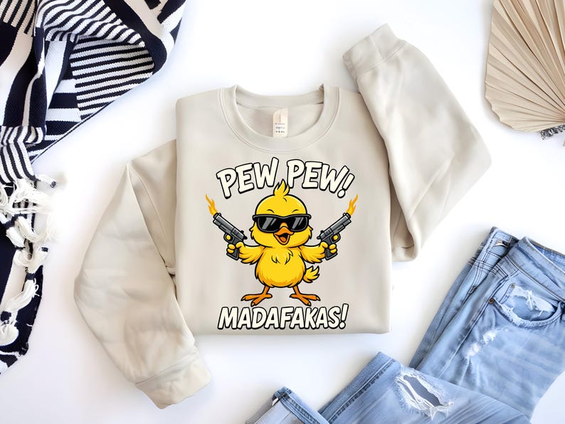 Pew Pew Madafakas Duck PNG, Funny Duck With Guns, Meme T-shirt Design ...