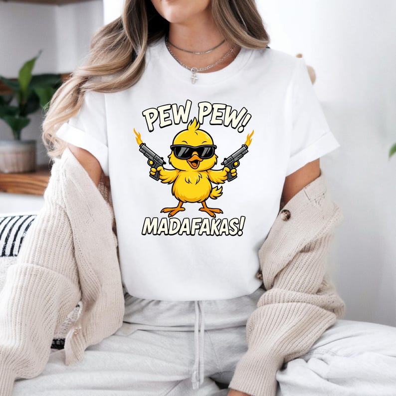 Pew Pew Madafakas Duck PNG, Funny Duck With Guns, Meme T-shirt Design ...