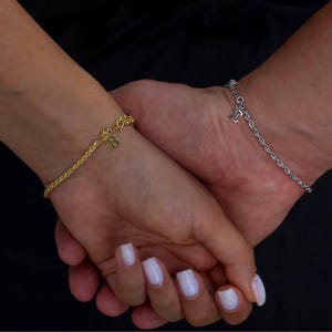 Couples Bracelet Set, Matching Bracelets, Custom Initial Bracelet Set ...