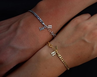 Couples Bracelet Set, Matching Bracelets, Custom Initial Bracelet Set ...