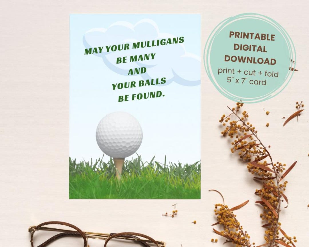 Father's Day Card |golf Theme | Printable Download | Instant Download ...