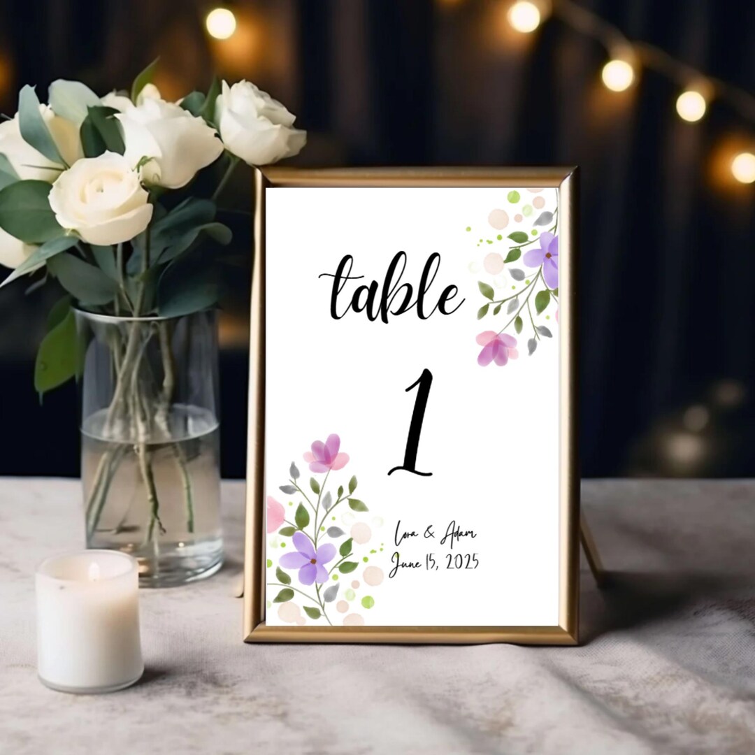 Printable Table Numbers for Weddings ,aesthetic is Romantic and ...