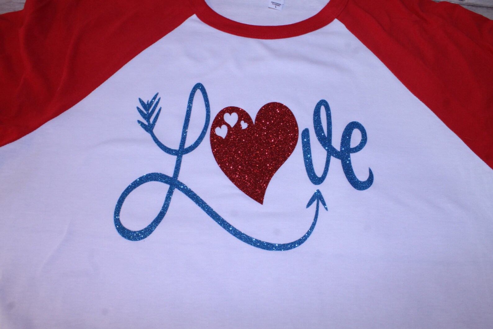 Love Heart Raglan Shirt, Women's Valentine's Day Tee - Etsy