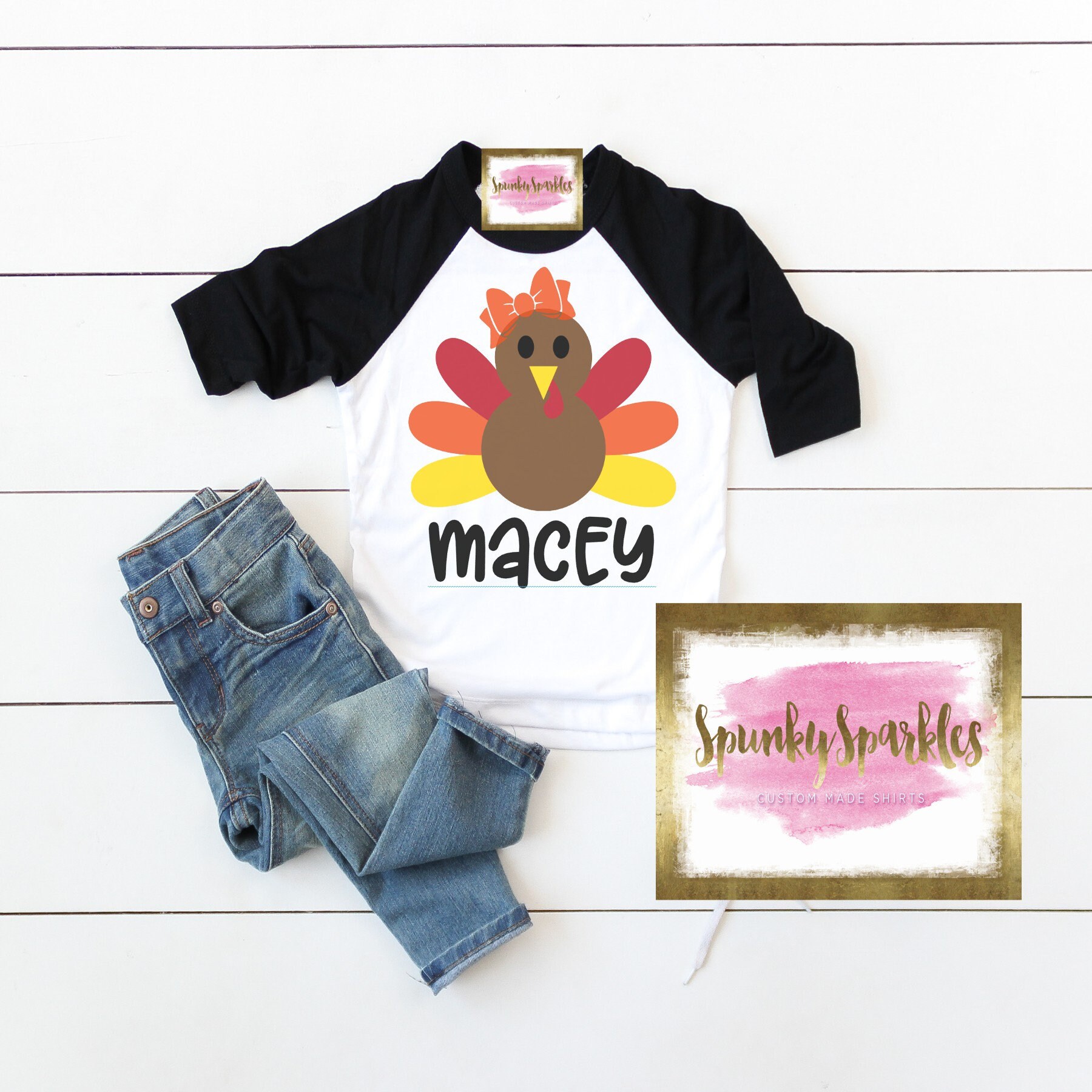 Girls Turkey Thanksgiving Shirt Personalized Shirt Family - Etsy