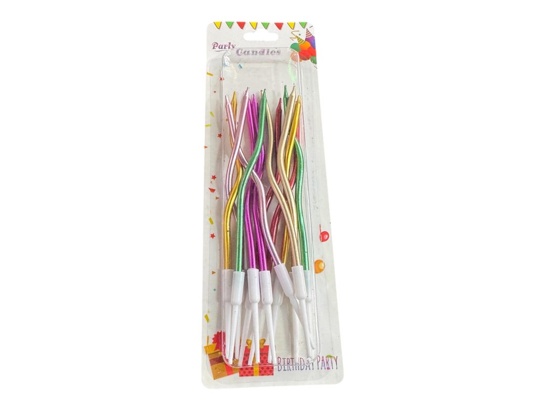 12 Pcs Curly Tall Birthday Candles for Adults | Twisty Beeswax Birthday ...
