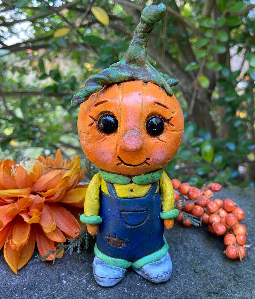 Cute Pumpkin Boy Figurine Fall Original Art Halloween - Etsy