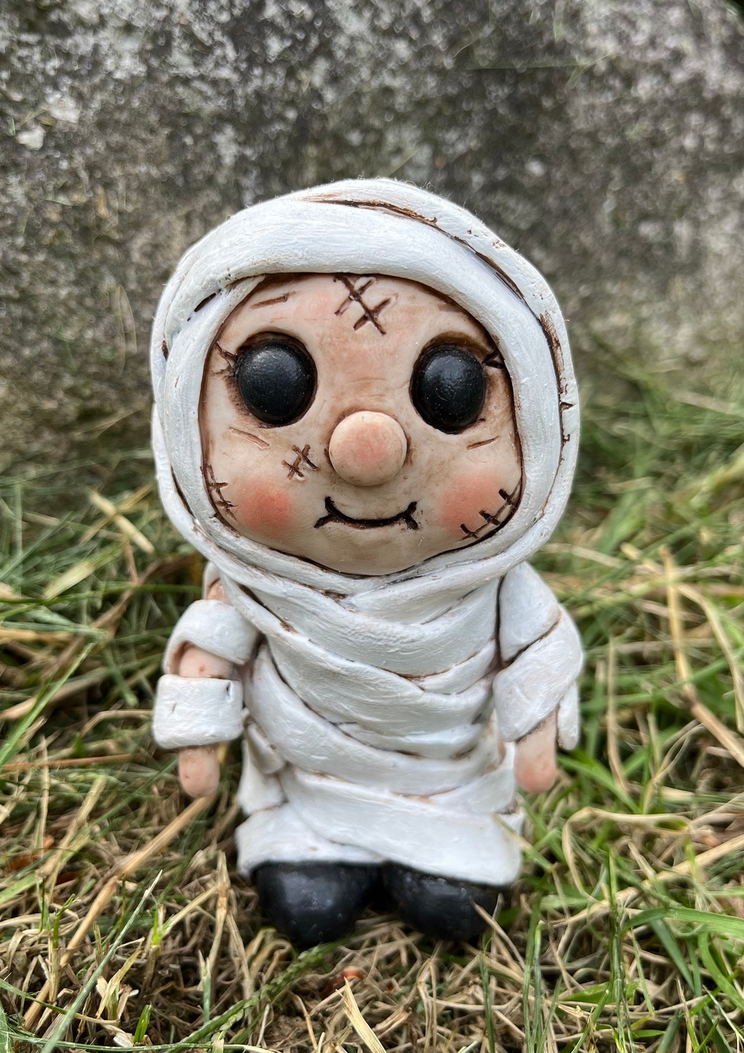 Handmade Mummy Clay Figure: Halloween Fall Decor, OOAK Art Doll - Etsy