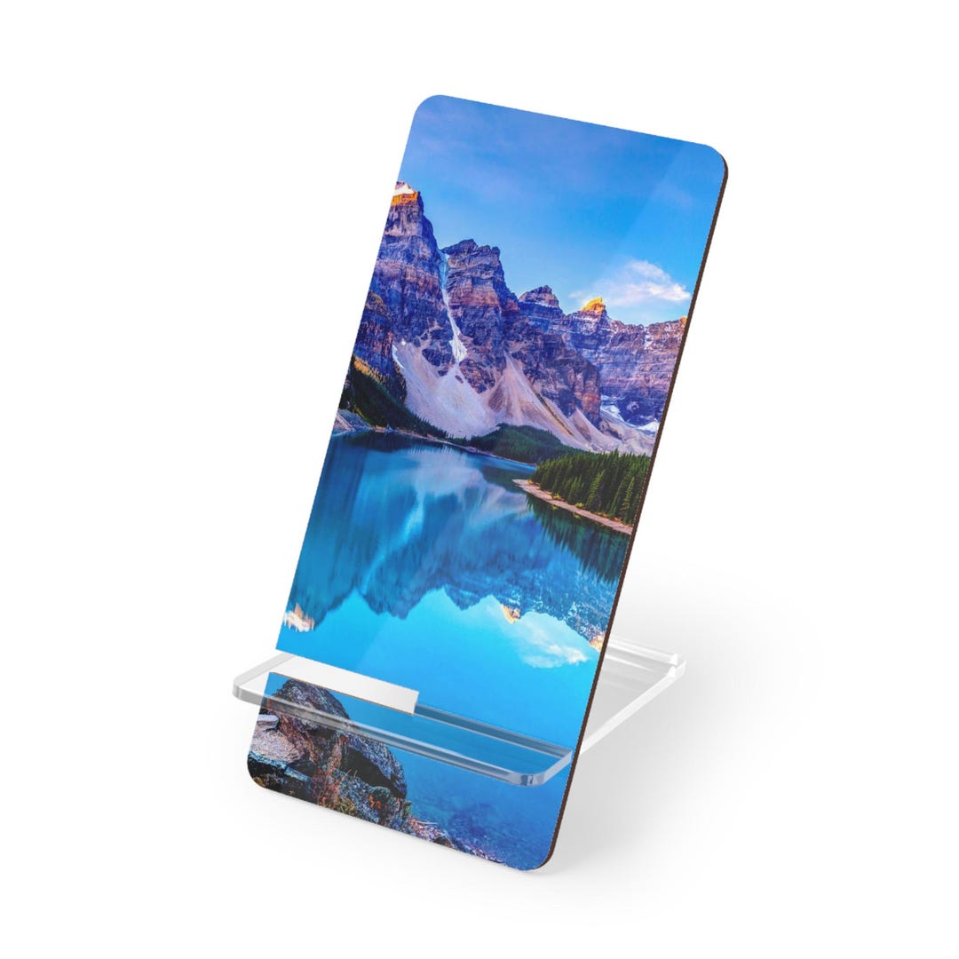 Phone Stand, Peace Like a River, Peaceful Mountain River Phone Holder ...