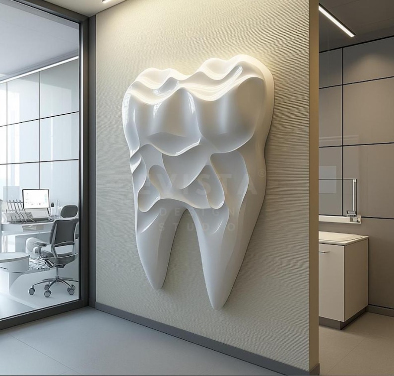 Tooth Wall Decor Sculpture 5 for Dental Clinic – Unique 3D Wall Art for ...