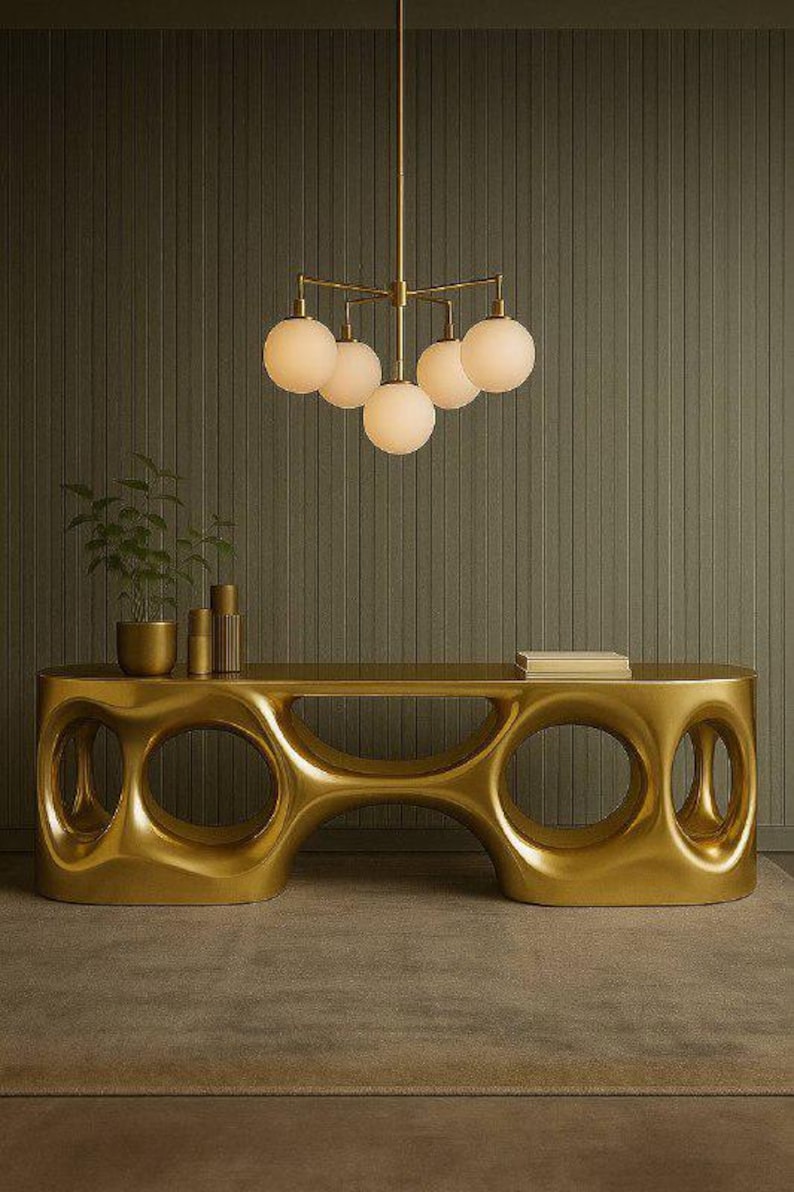 Modern Sculptural Console Table – Custom 200cm Statement Desk – Durable ...
