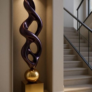 Modern Abstract Floor Sculpture – 180cm Fiberglass Art Totem – Custom ...