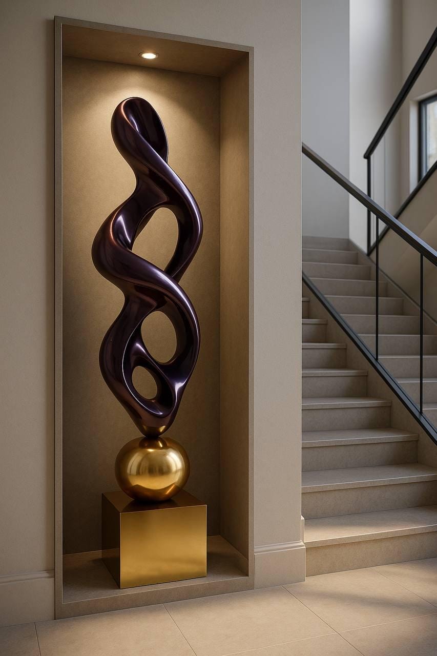 Modern Abstract Floor Sculpture – 180cm Fiberglass Art Totem – Custom ...