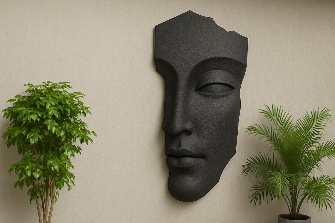 Customizable Face Sculpture Wall Decor, Modern Abstract Wall Art, Large ...