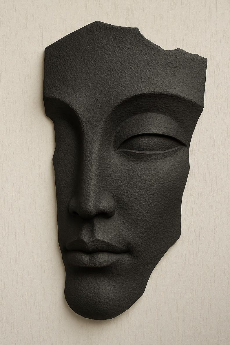 Customizable Face Sculpture Wall Decor, Modern Abstract Wall Art, Large ...