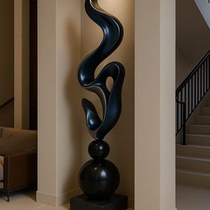 Modern Abstract Floor Sculpture – Large Twisted Flame-inspired ...