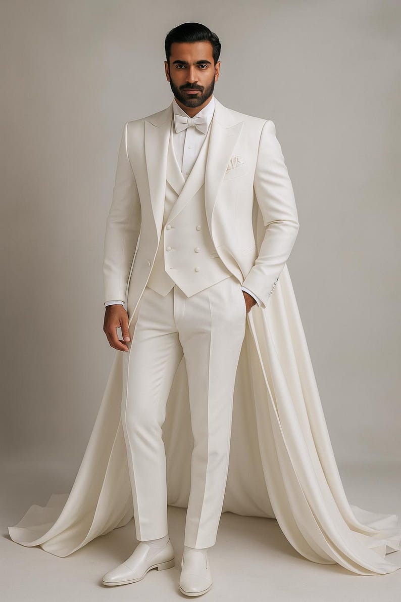 Luxury Tuxedo Suit With Cape, Royal Wedding Groom Outfit - Etsy