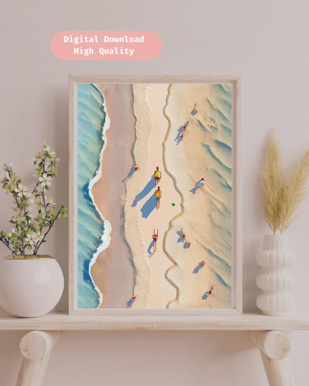 Aerial Beach Scene Poster | Summer Vibes Wall Art | Coastal Decor ...
