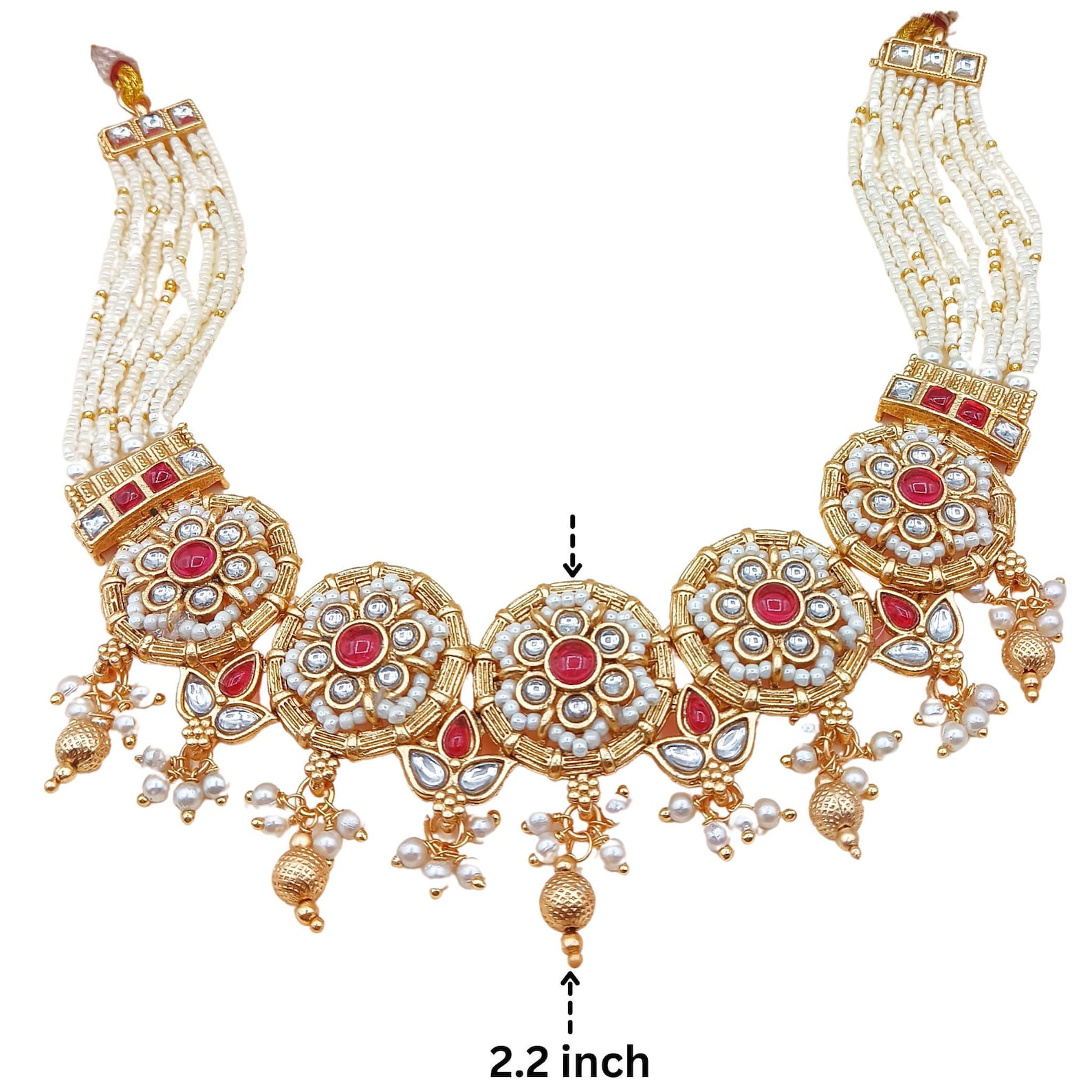 Mohini Rajwadi Necklace Set, Rajputi Choker With Earrings, Indian ...