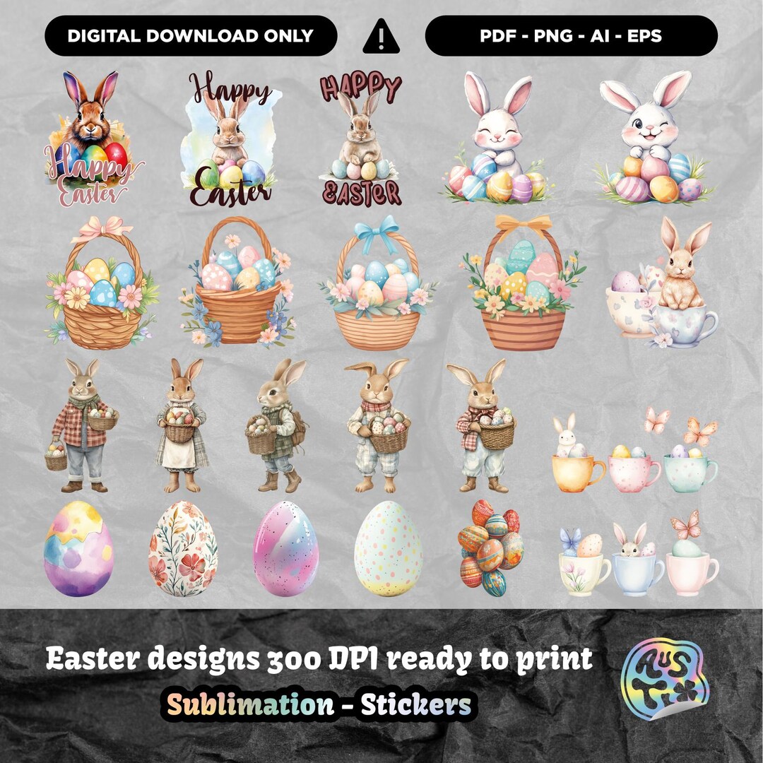 Easter Delight: Versatile Clipart Bundle With Cut Path for Easy ...