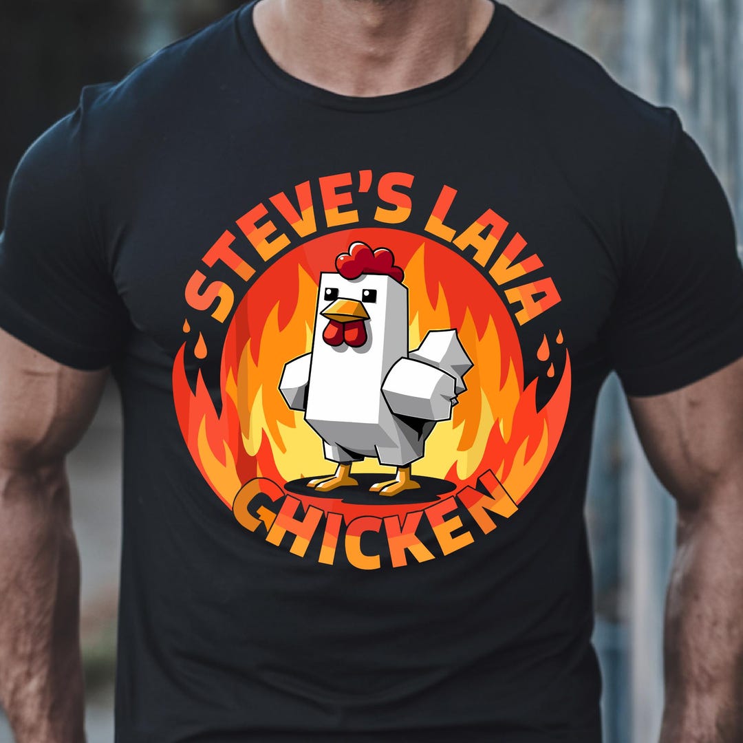 Steve’s Lava Chicken PNG, Funny Minecraft Style Chicken Digital Art ...