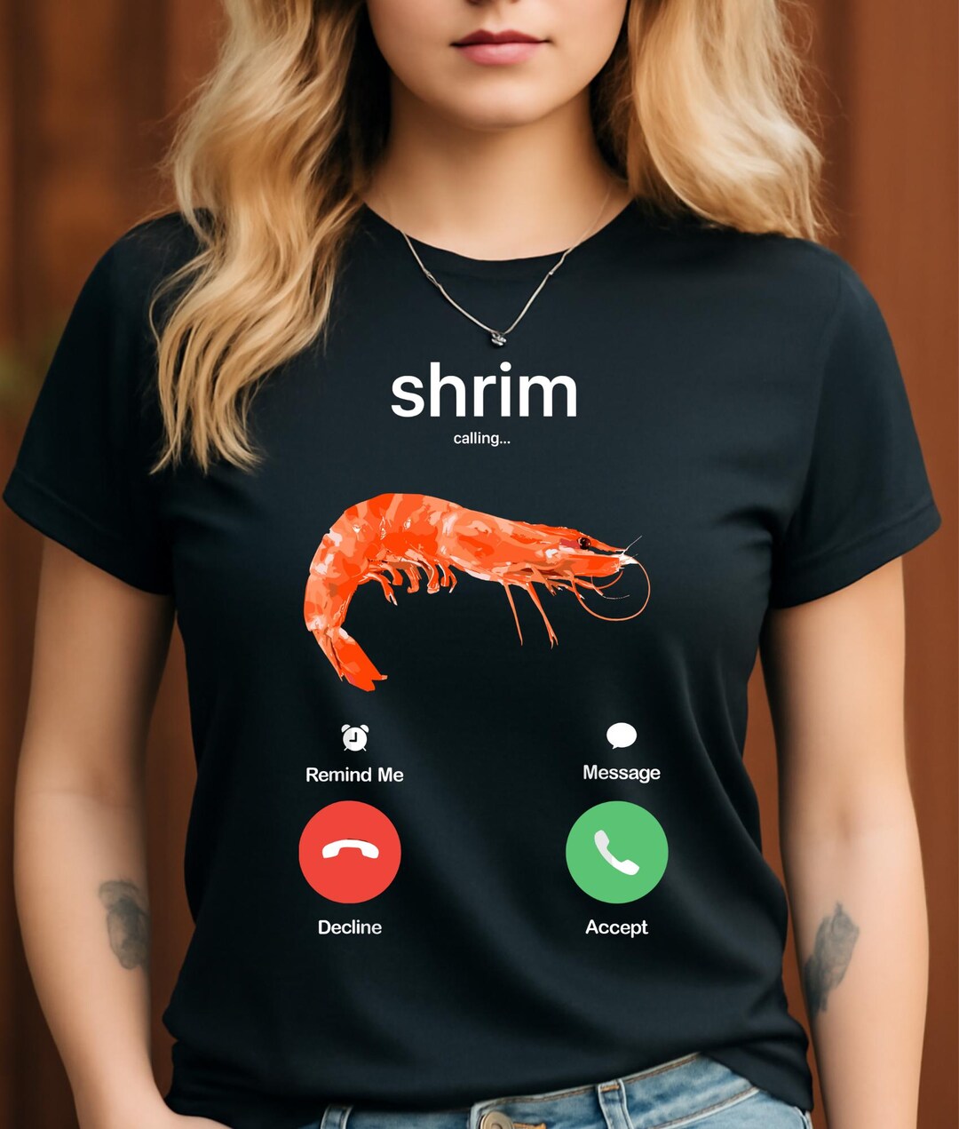 Shrim Calling PNG, Funny Shrimp Meme Design, Seafood Humor Clipart ...