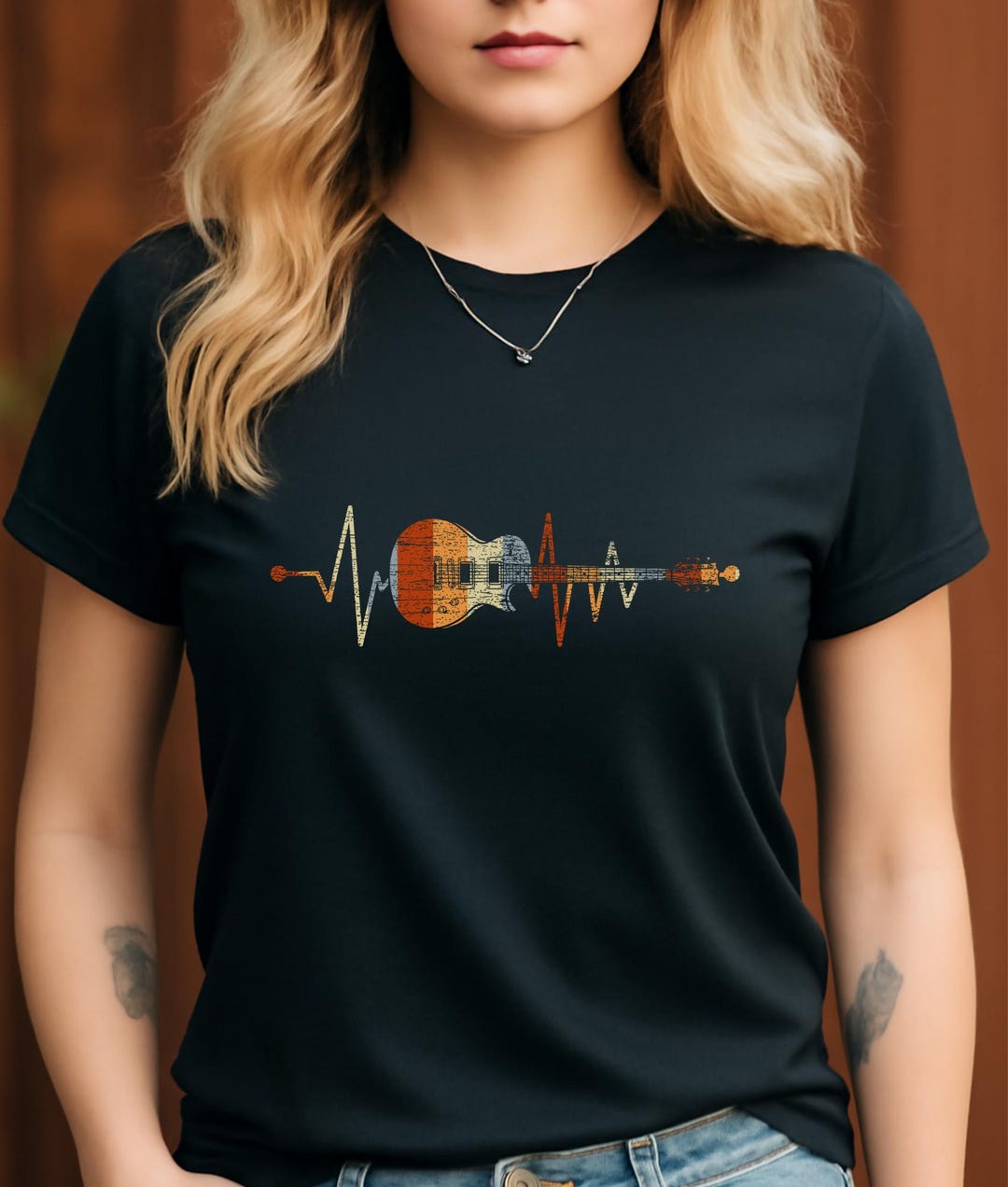 Guitar Heartbeat PNG, Retro Soundwave Design (digital Download) - Etsy
