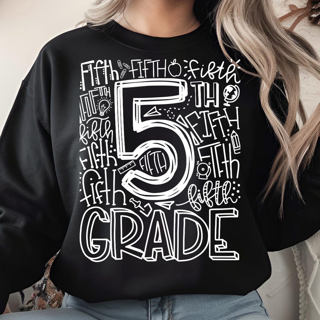 5th Grade PNG | Hand Drawn Fifth Grade Lettering Design | Back to ...