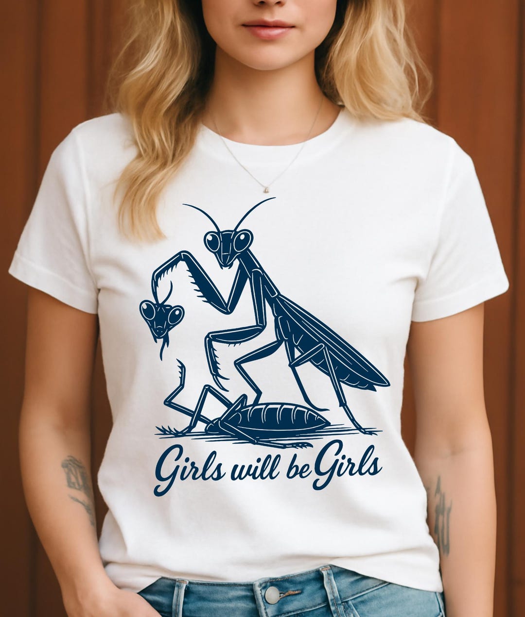 Girls Will Be Girls PNG | Praying Mantis Dark Humor Clipart | Funny ...