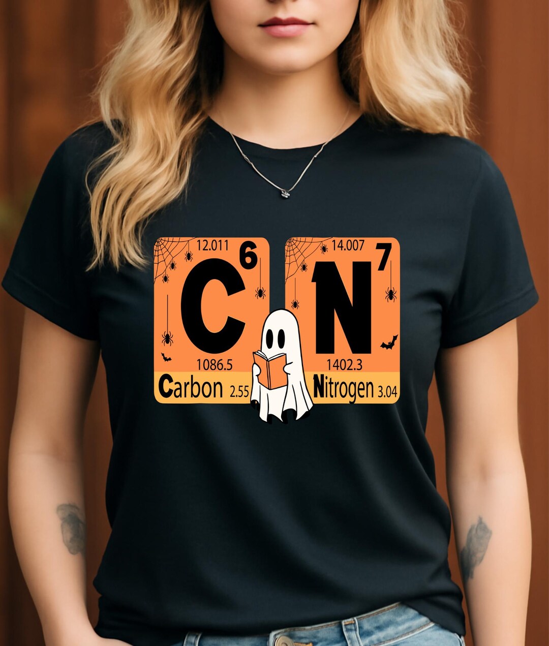 CN Halloween Chemistry PNG, Cute Science Teacher Ghost Design, Periodic ...