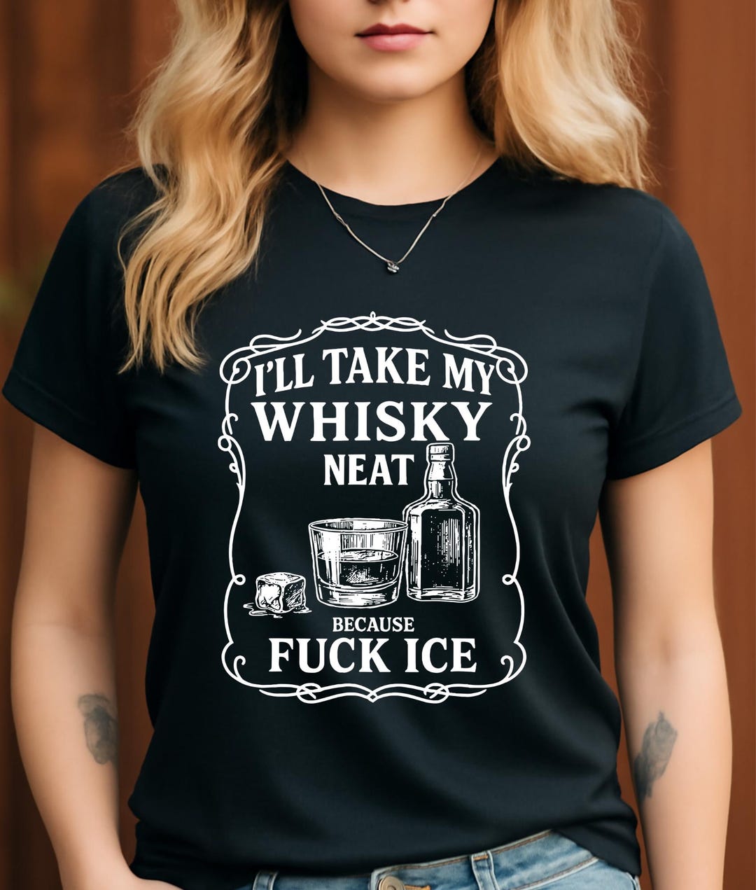 Whiskey Neat PNG, Funny Alcohol Quote, Vintage Bar Design - Etsy