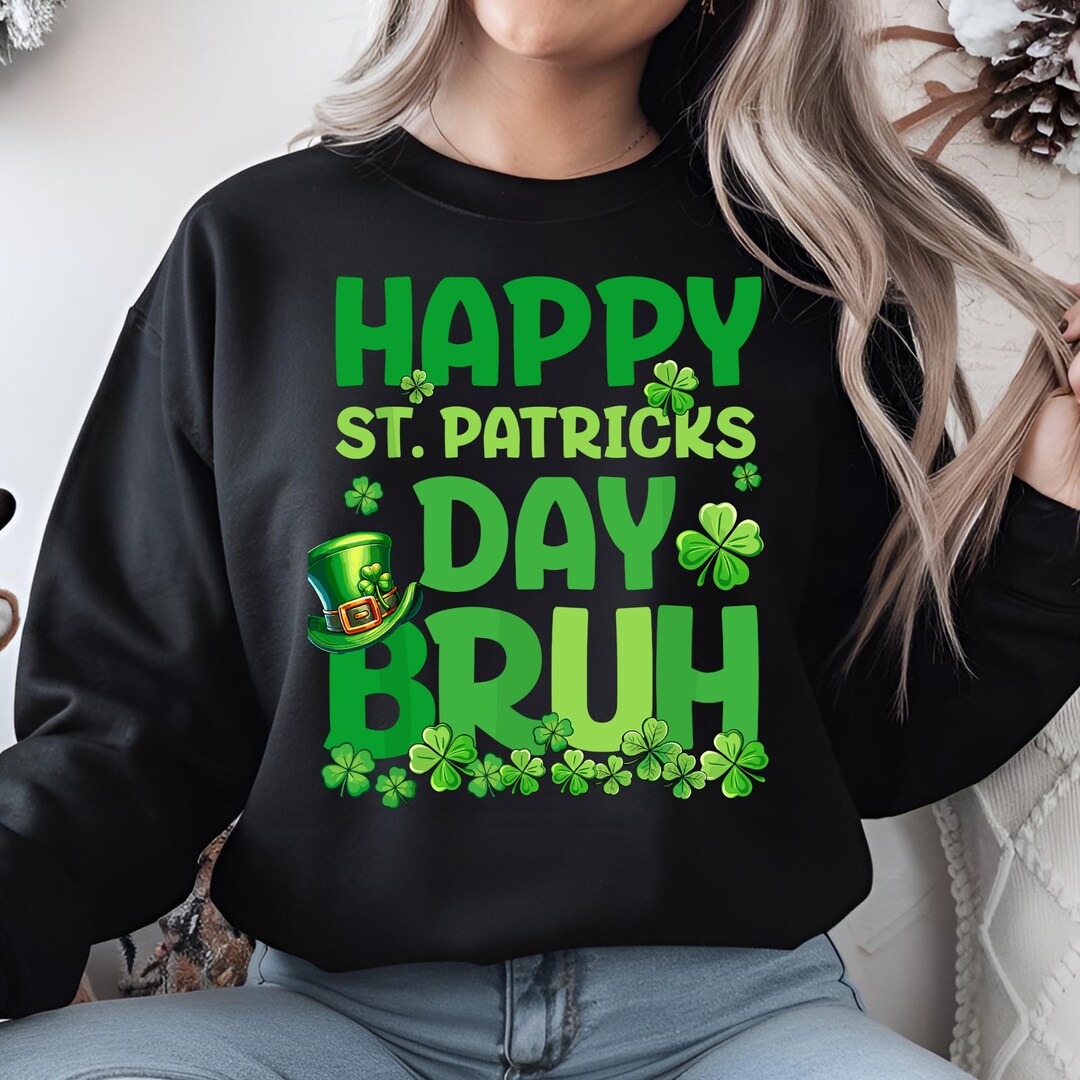 Happy St. Patrick's Day Bruh PNG – Funny Shamrock Meme Irish ...